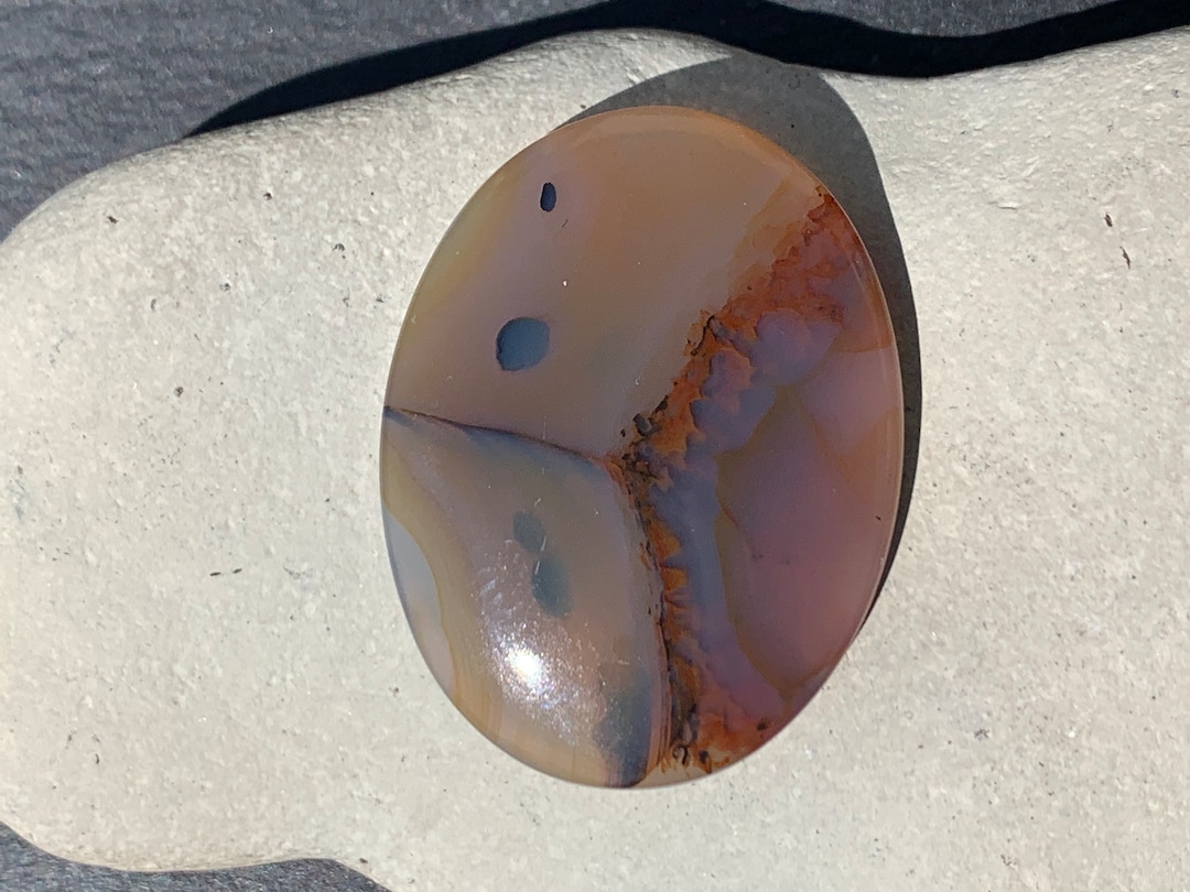 Unusual Gemmy Agate Cabochon, Hand Cut and Polished Brazilian Gemstone ...
