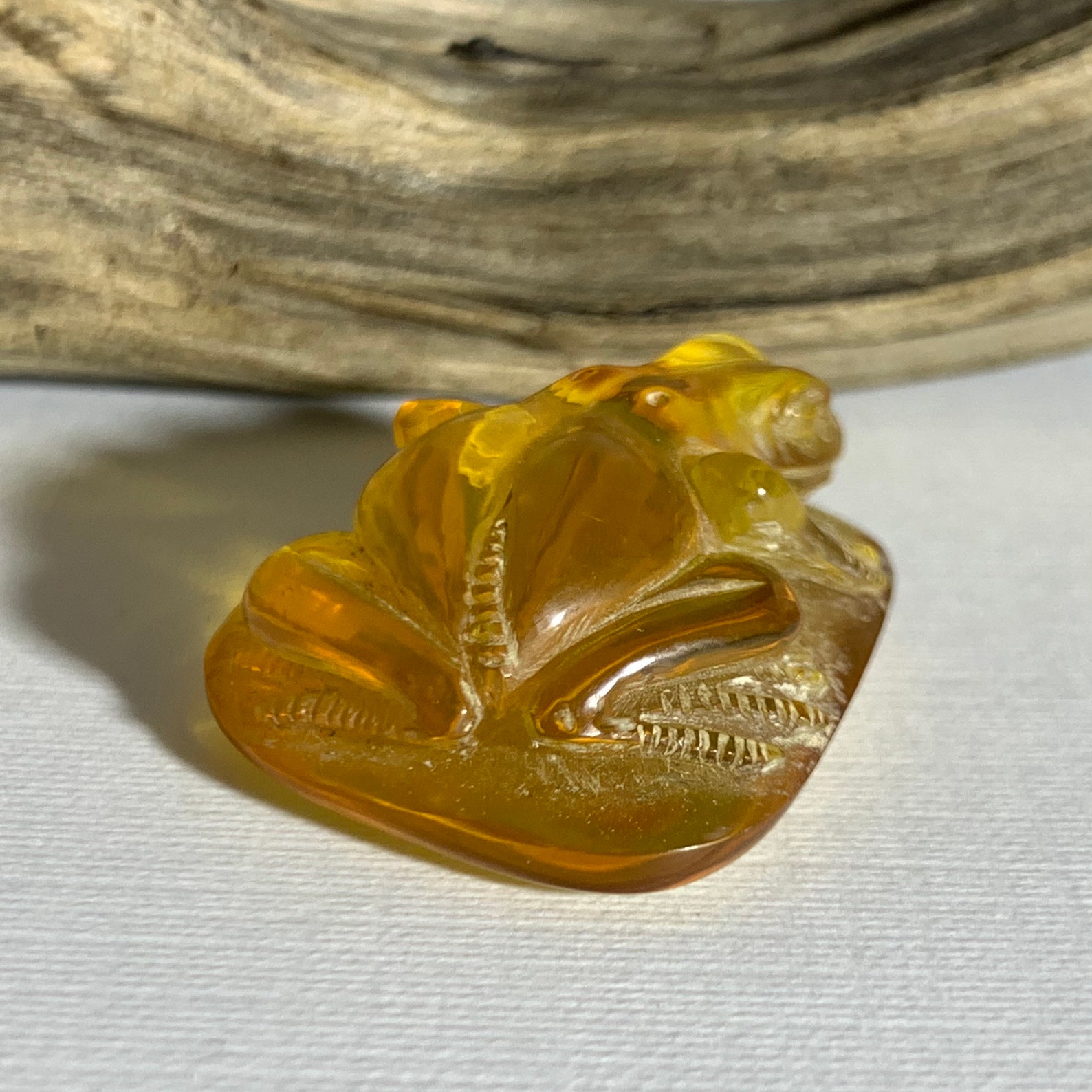 Hand Carved Amber Frog - Etsy