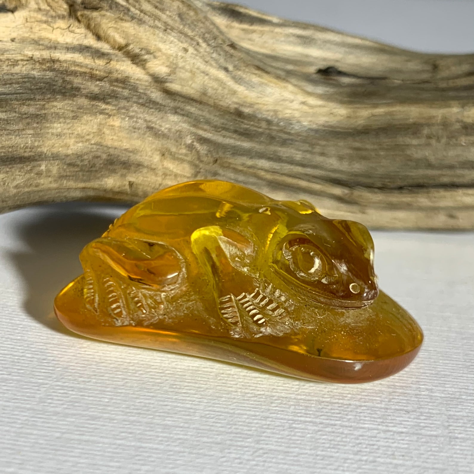 Hand Carved Amber Frog - Etsy
