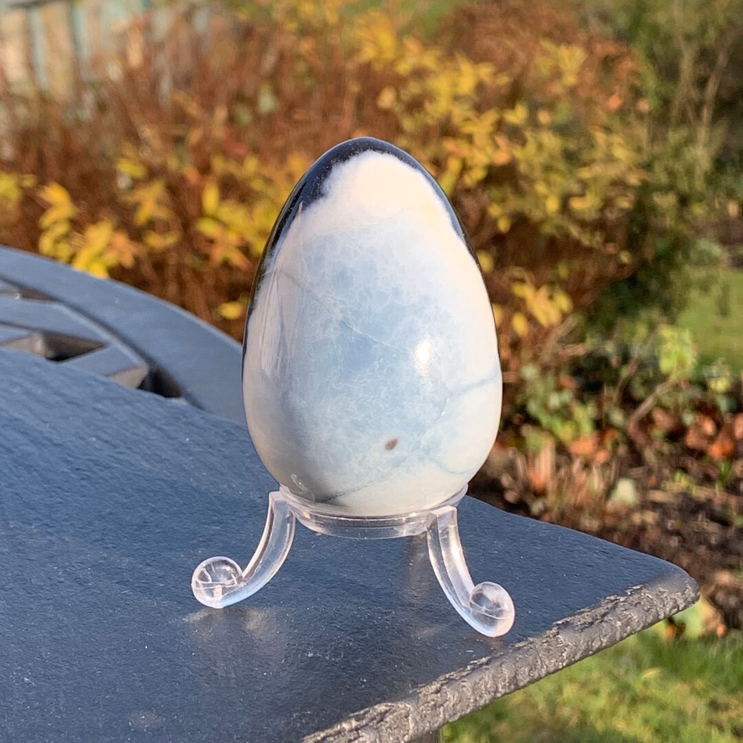Owyhee Blue Opal Egg, Blue Gemstone Egg, Hand Carved and Polished Egg ...