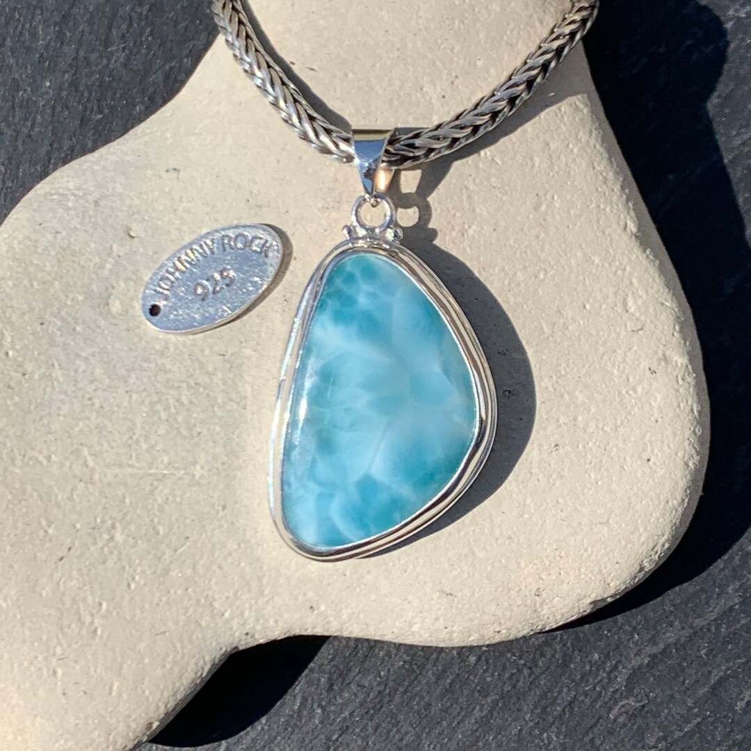 Fine Larimar Pendant, Larimar Freeform Pendant, Large Statement Pendant ...