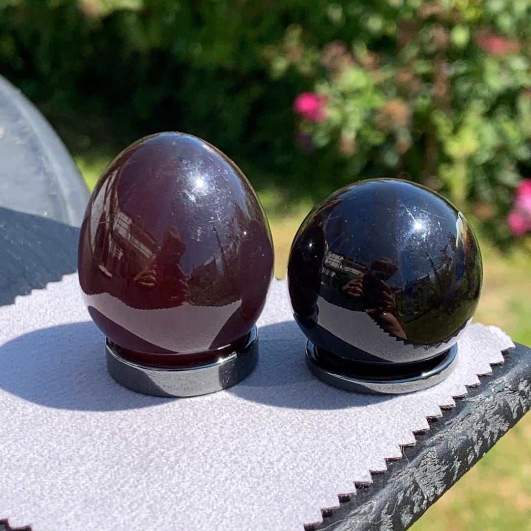 Borneo Amber Egg and Sphere Set, Hand Carved and Polished Amber Ball, Amber Egg, Amber Gift Set ...