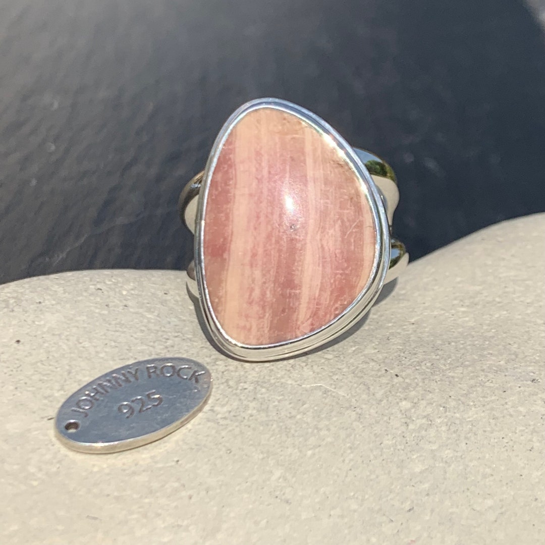 Beetroot Stone Statement Ring, Handmade in 925 Sterling Silver, UK ...