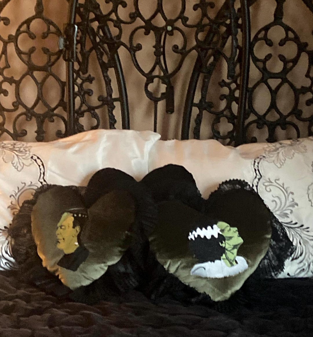 Embroidered Frankenstein’s Monster or Bride of Frankenstein Heart ...