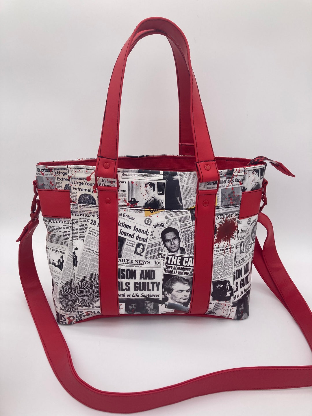 True Crime Serial Killer Newspaper Print Handbag - Etsy