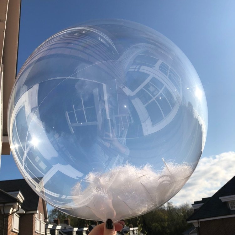 24 Giant White Feather Bubble Orb Balloon - Etsy UK