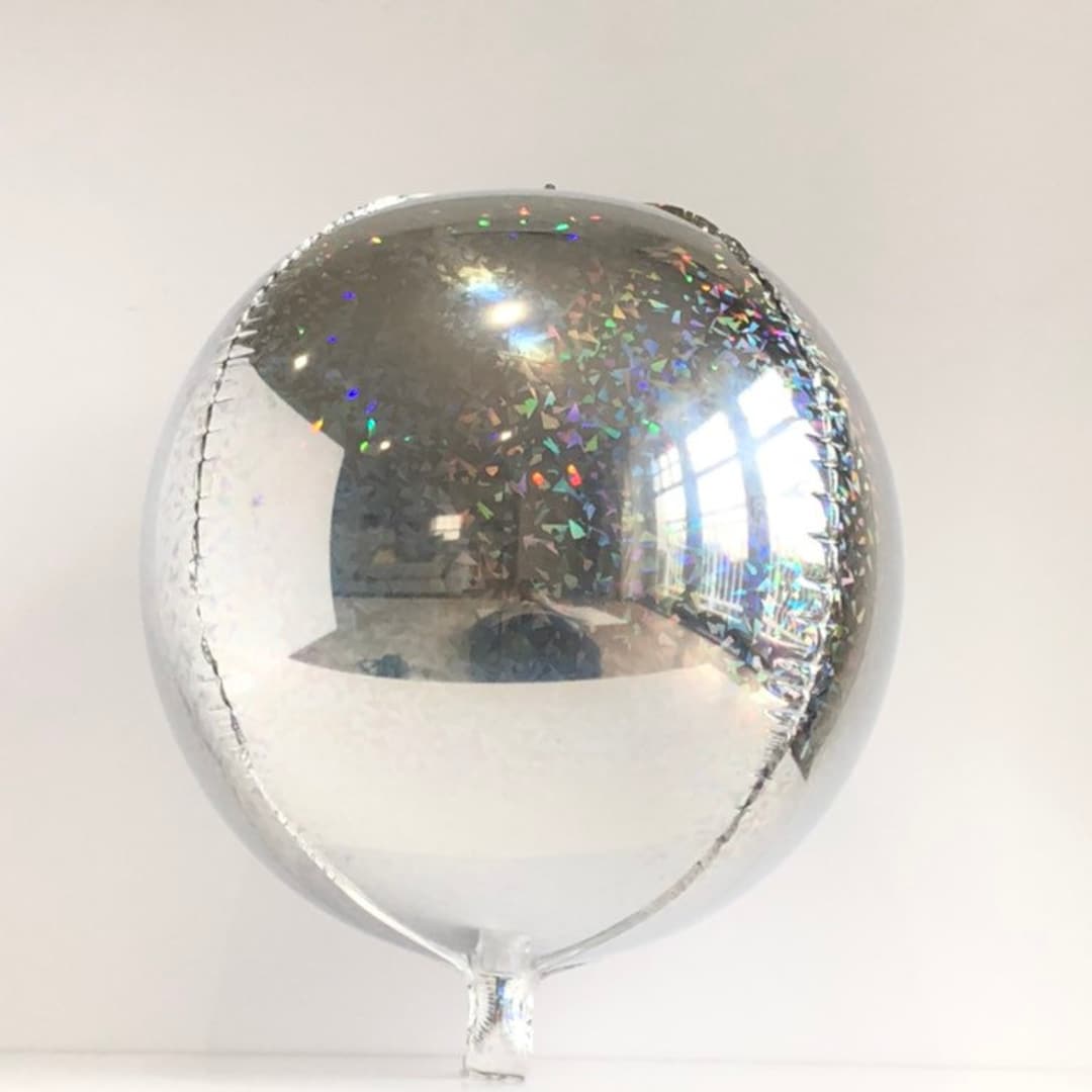 22" Giant Holographic Disco Silver Orb Metallic Balloon - Etsy