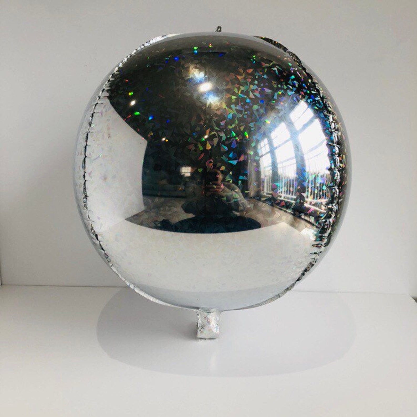 22 Giant Holographic Disco Silver Orb Metallic Balloon | Etsy