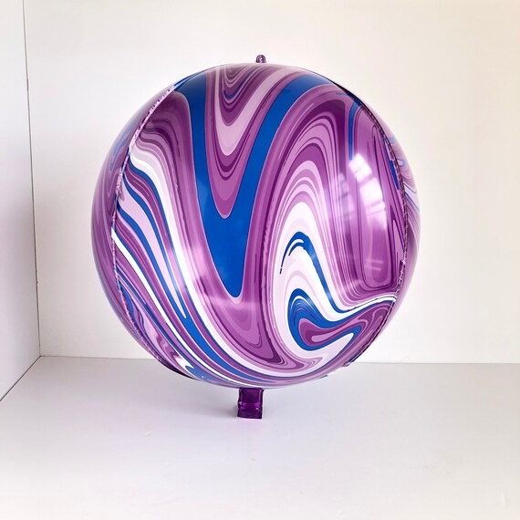 22 Purple and Blue Marble Orb Balloon | Etsy
