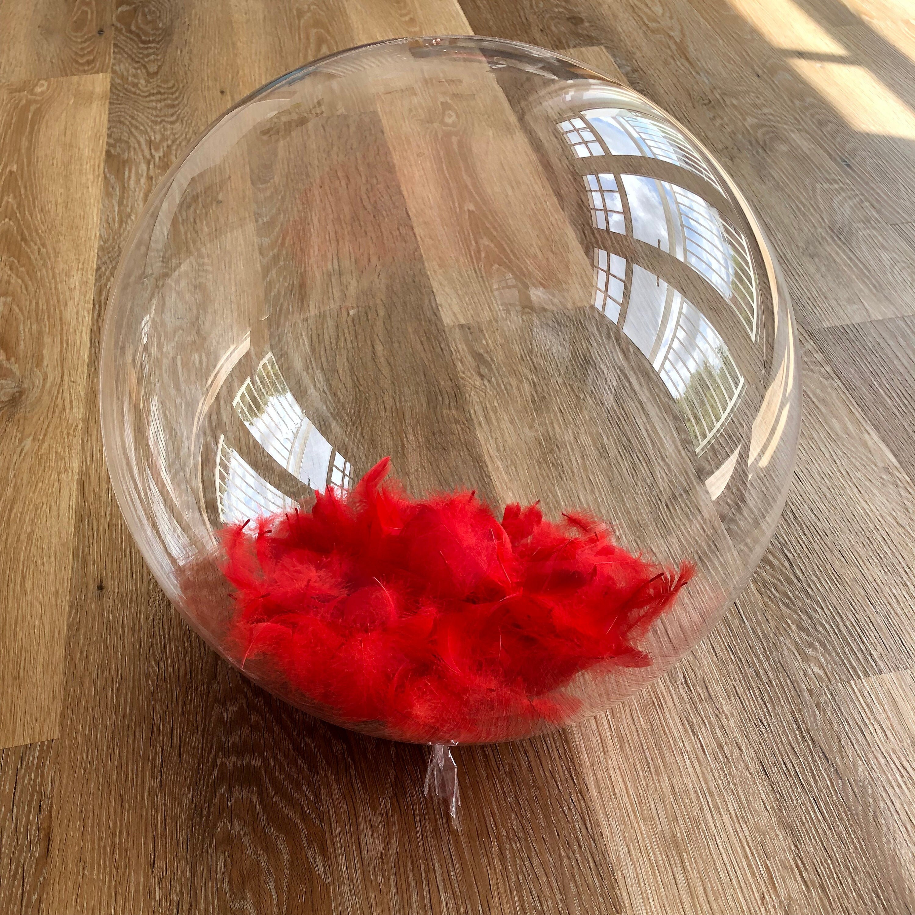 24 Giant Red Feather Bubble Orb Balloon | Etsy