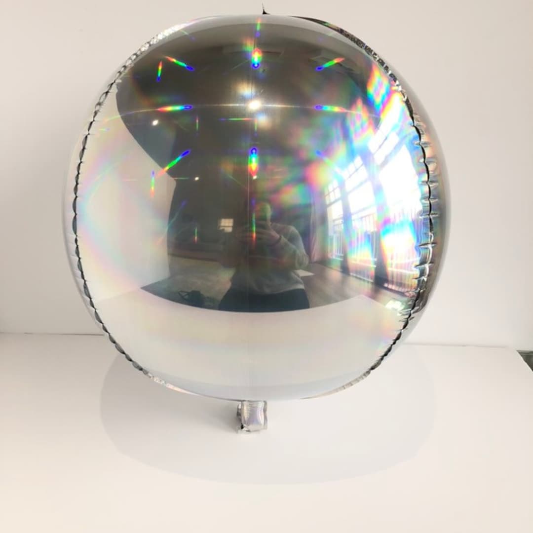 22" Giant Holographic Silver Orb Metallic Balloon - Etsy Sweden