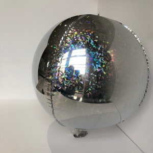 22" Giant Holographic Disco Silver Orb Metallic Balloon - Etsy
