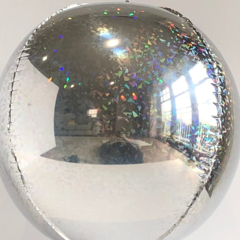 22 Giant Holographic Disco Silver Orb Metallic Balloon - Etsy