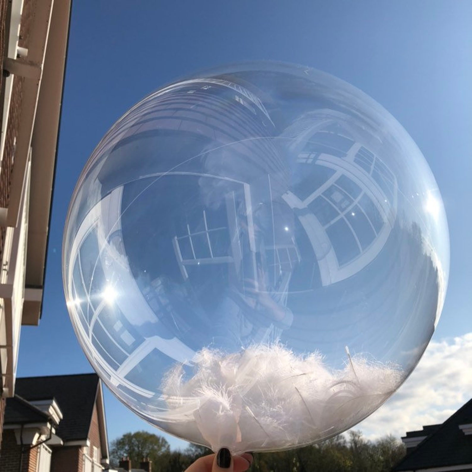 24 Giant White Feather Bubble Orb Balloon | Etsy