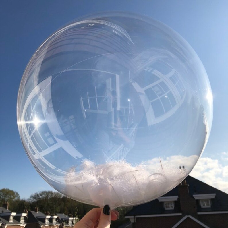 24 Giant White Feather Bubble Orb Balloon | Etsy