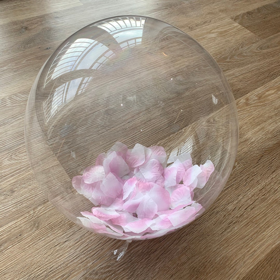 24" Giant Pink and White Silk Petal Bubble Orb Balloon - Etsy