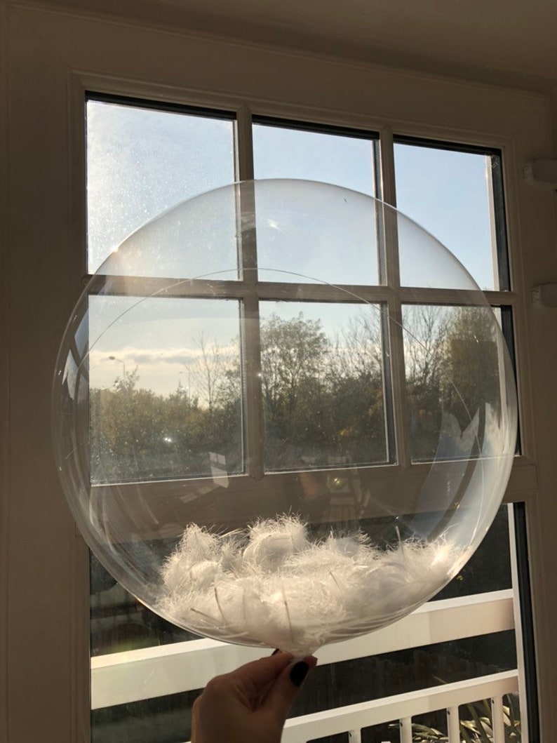24 Giant White Feather Bubble Orb Balloon - Etsy