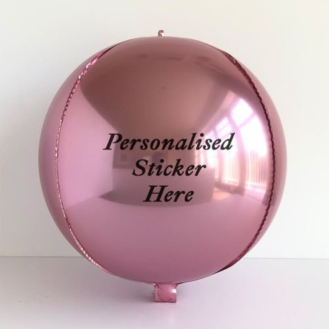 18 Pink Orb Metallic Balloon with Personalised Vinyl Sticker Options - Etsy