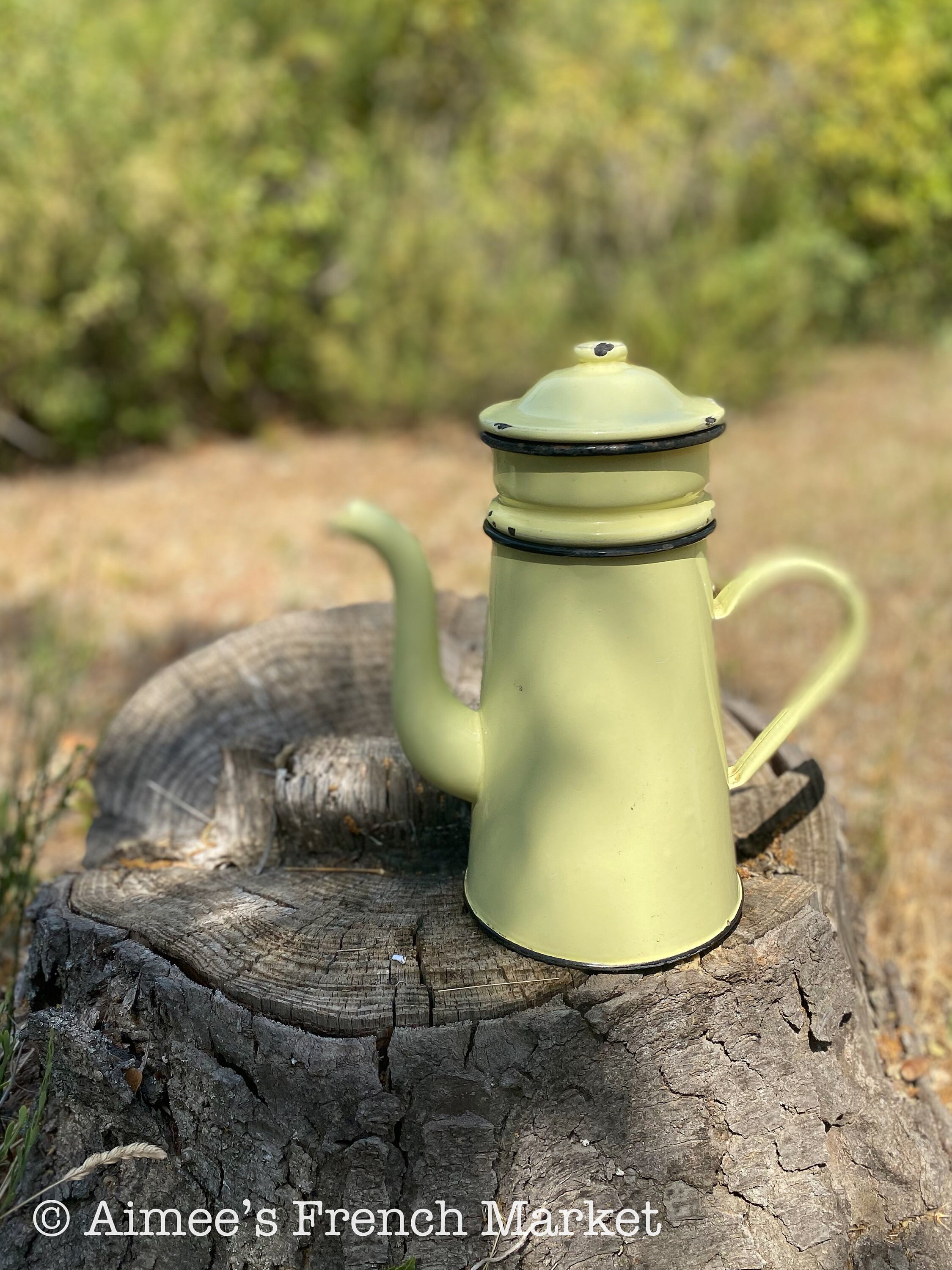 French Vintage Enamelware Coffee Pot, Yellow, 4 Pieces - C. 1920s - Etsy