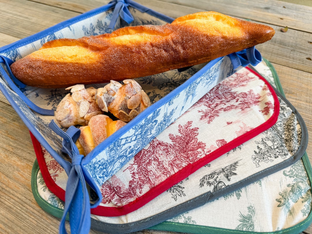 Handmade Provencal France Bread Baskets in Toile - Etsy