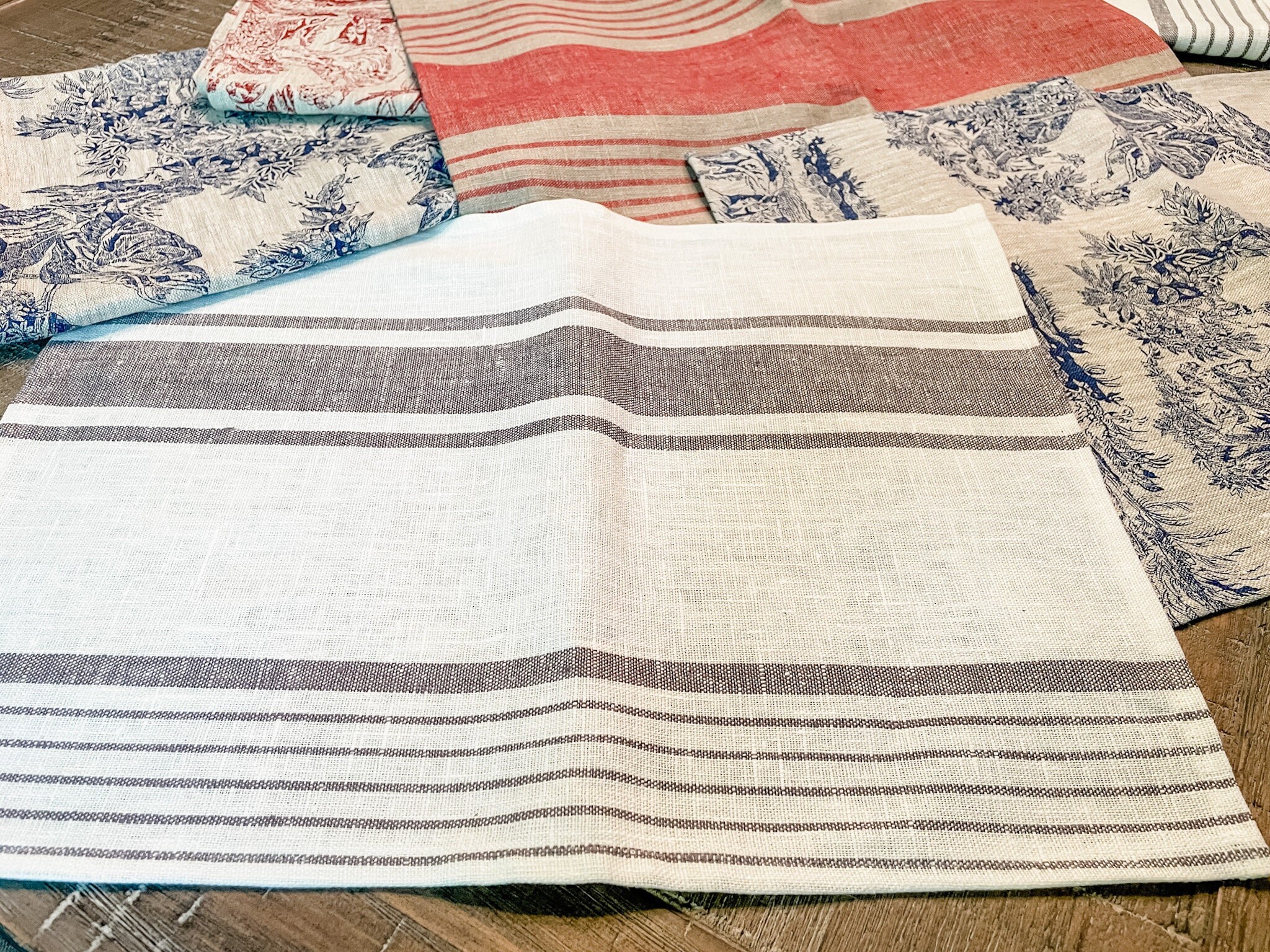 French Linen Placemats - Handmade in France - Set of 6 - Etsy