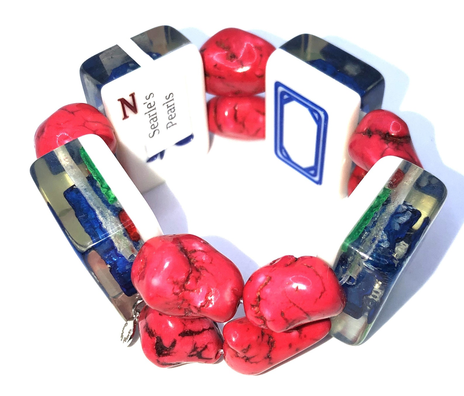 Bracelets Made With Flower Mahjong Tiles - Etsy