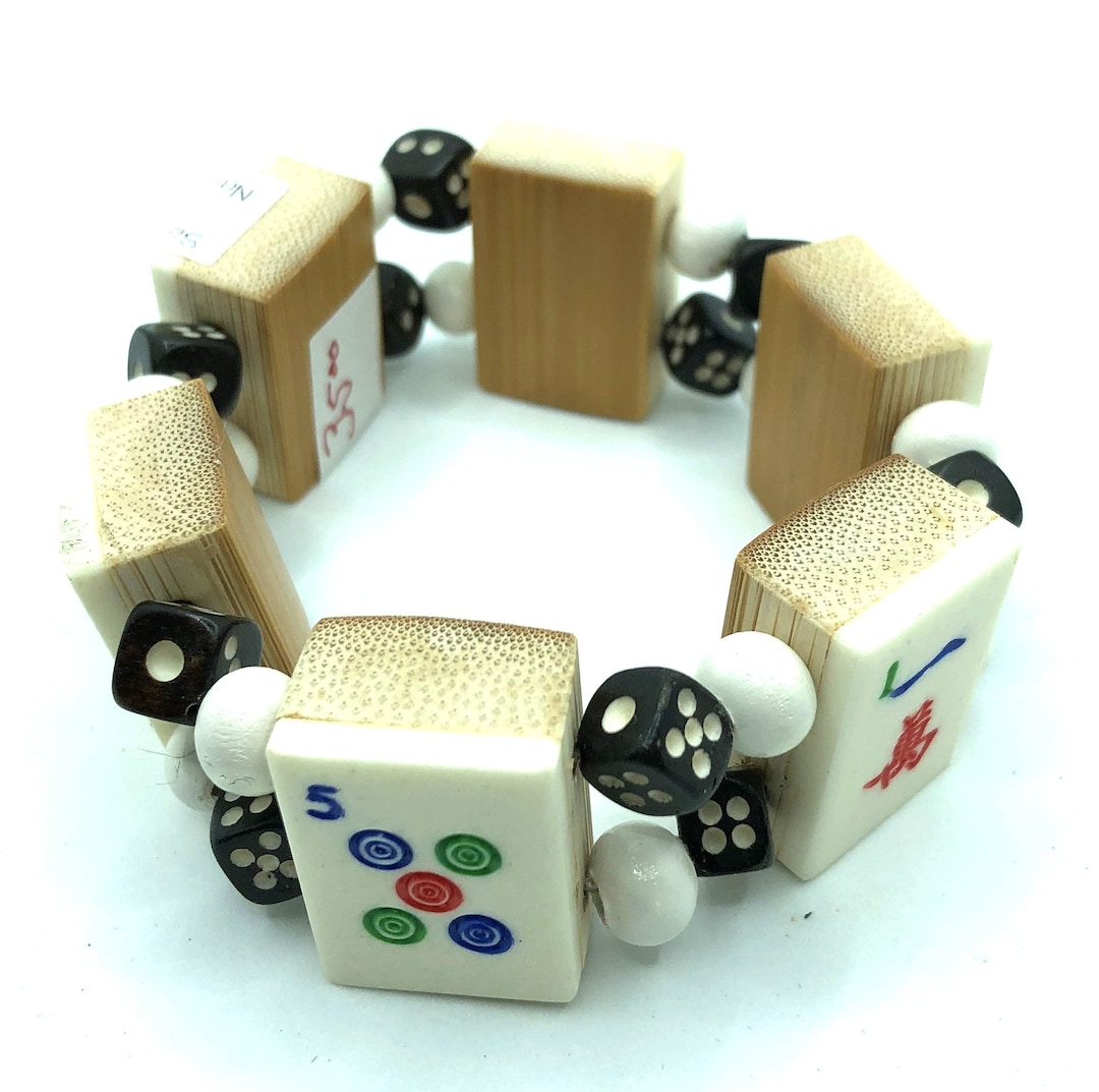 Mahjong Stretch Bracelet With Bone and Bamboo Tiles - Etsy