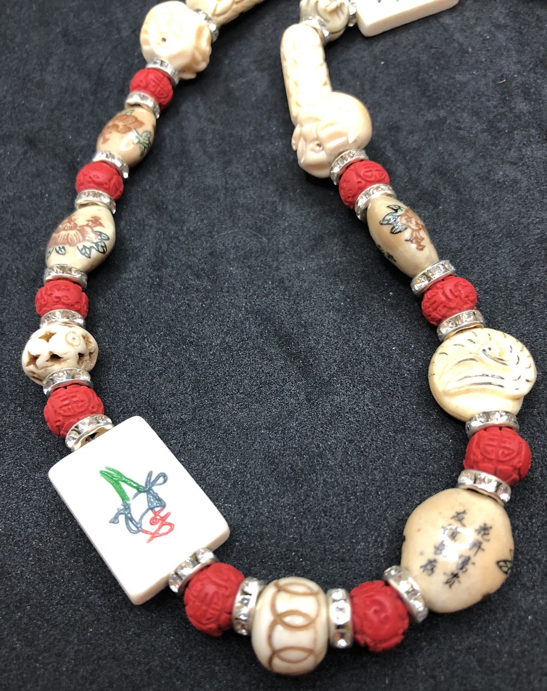 Mahjong Necklace With Chinese Elements. - Etsy
