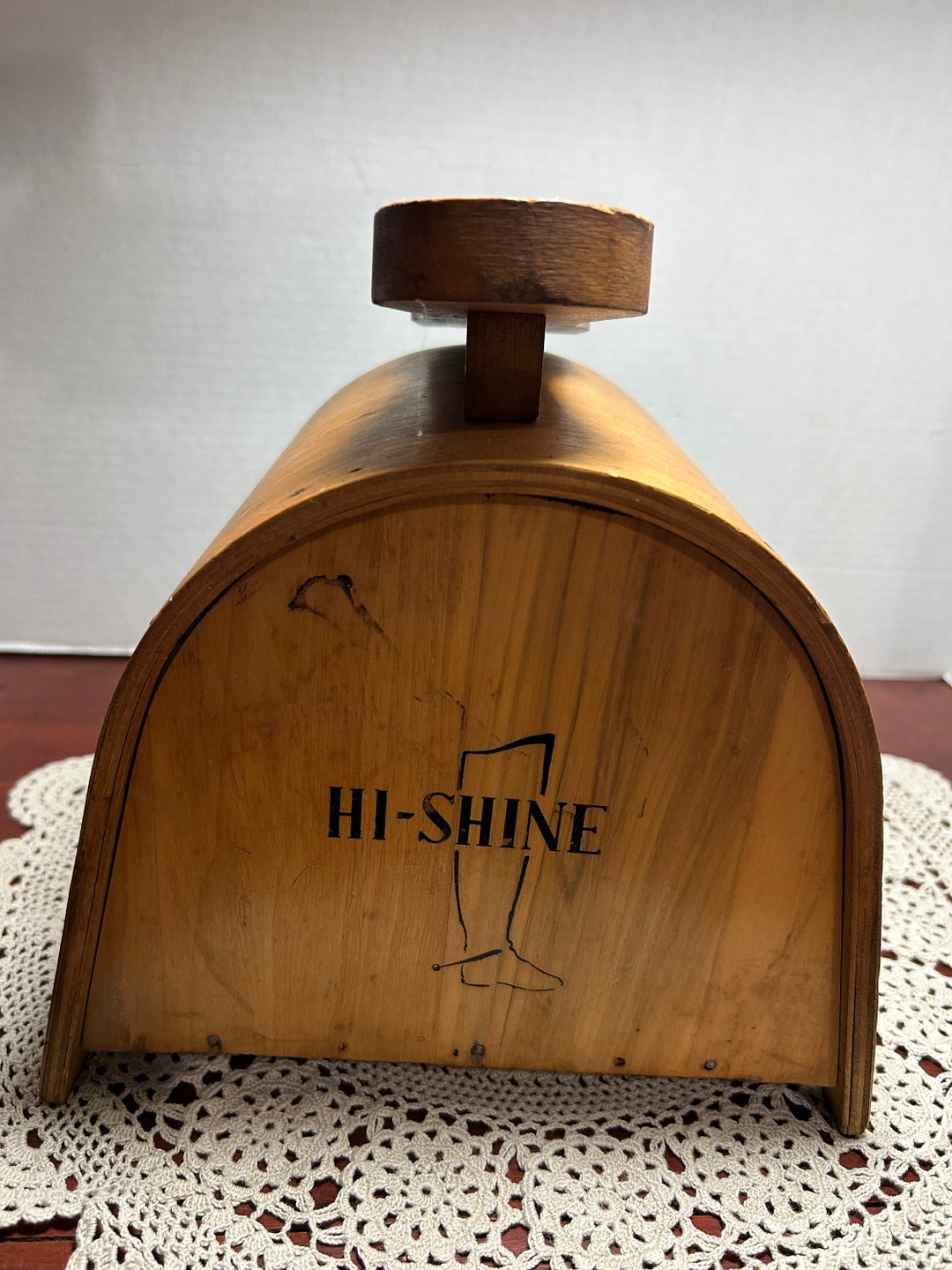 Hi-shine Shoeshine Dome Box Bent Wood, Unique Shoe Shiner Kit - Etsy