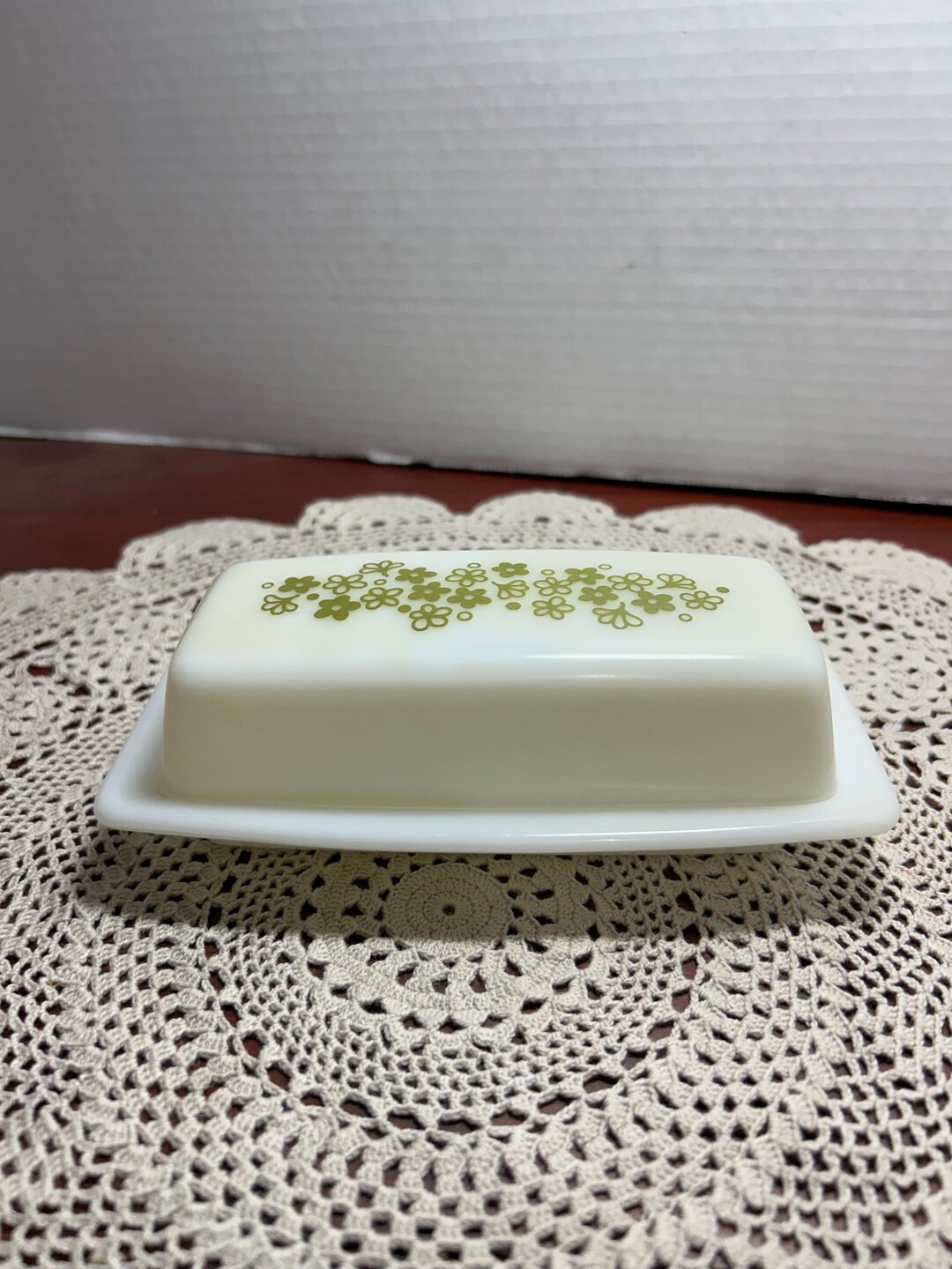 Vintage Milk Glass Pyrex Butter Dish in Spring Blossom, Also Called ...