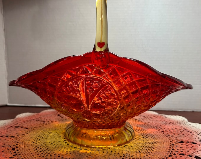 Amberina Glass Basket - Etsy