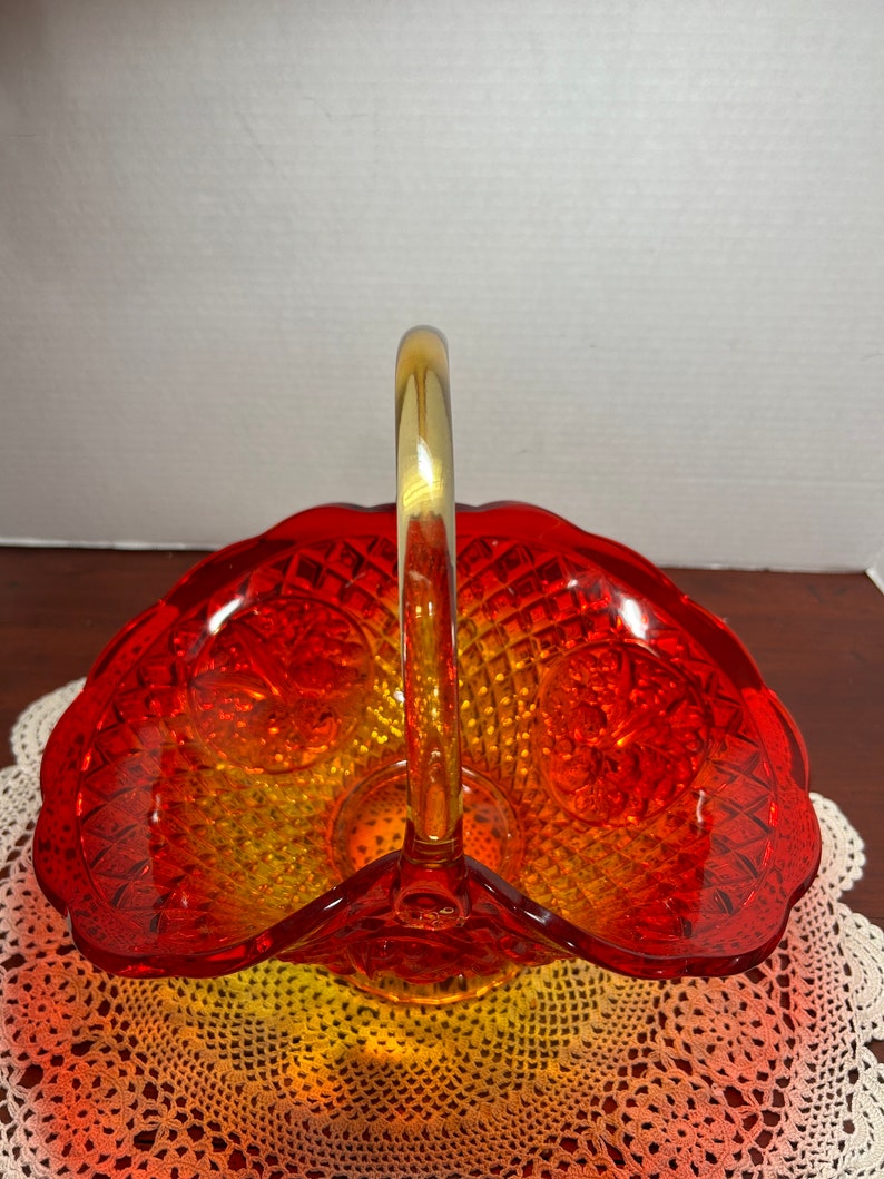 Amberina Glass Basket - Etsy