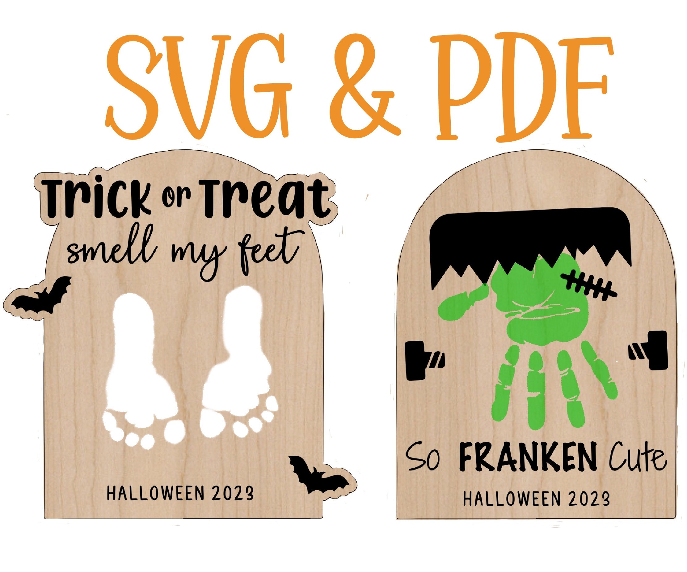 SVG/PDF Halloween Hand/footprint Blank for Laser - Etsy