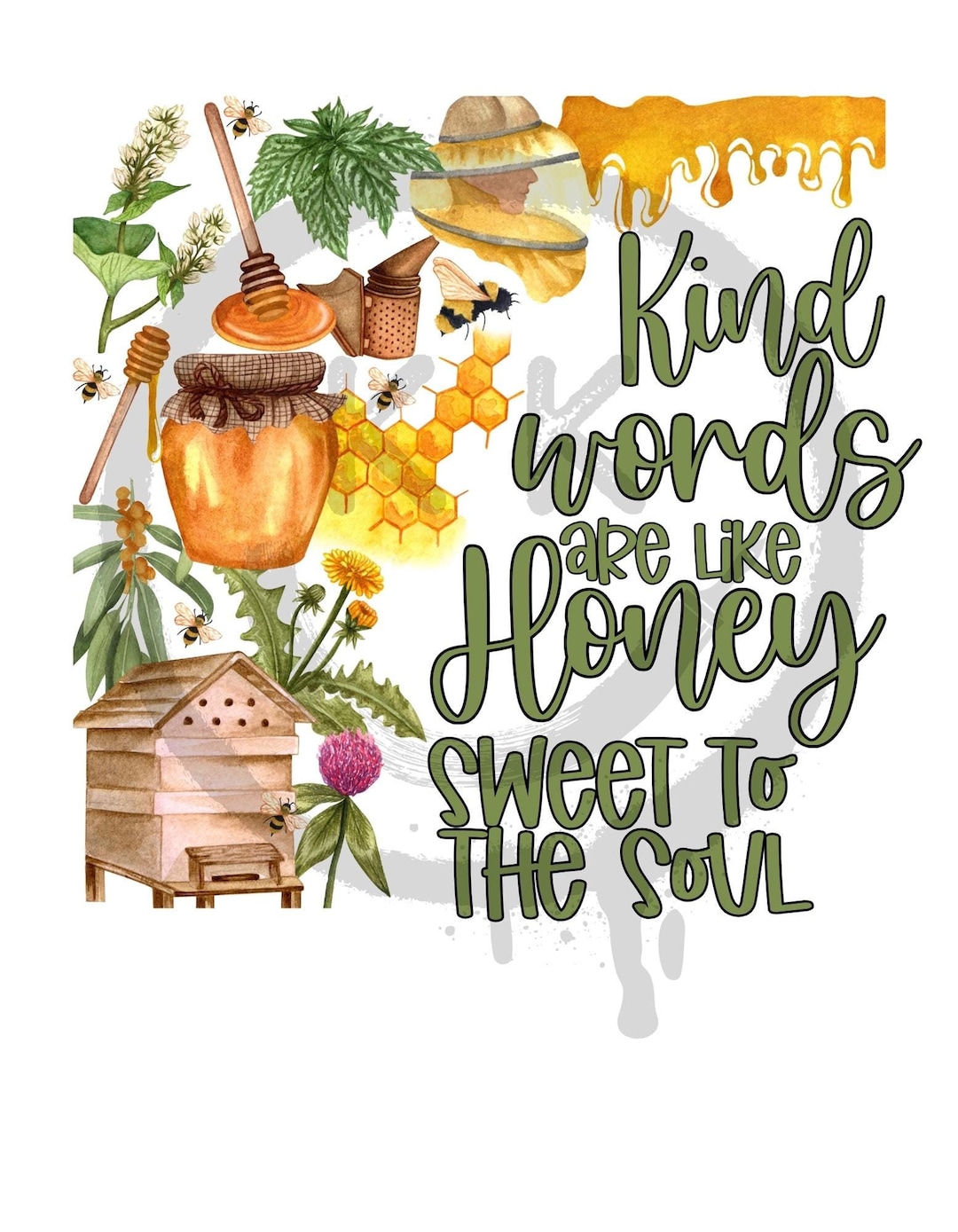 Kind Words Like Honey PNG - Etsy
