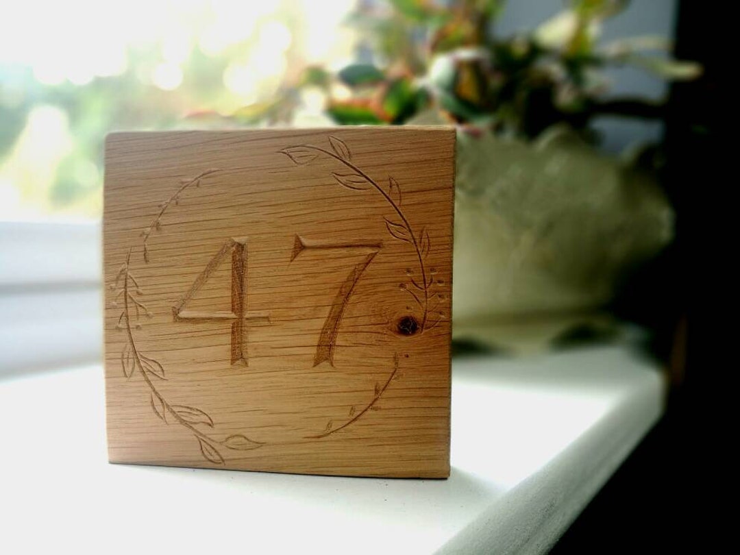 Hand Carved House Number, With Decorative Surround, Oak - Etsy UK