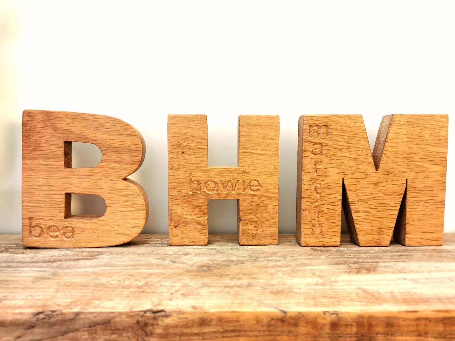 Three Dimensional Hand Carved Wooden Letters Personalised - Etsy UK