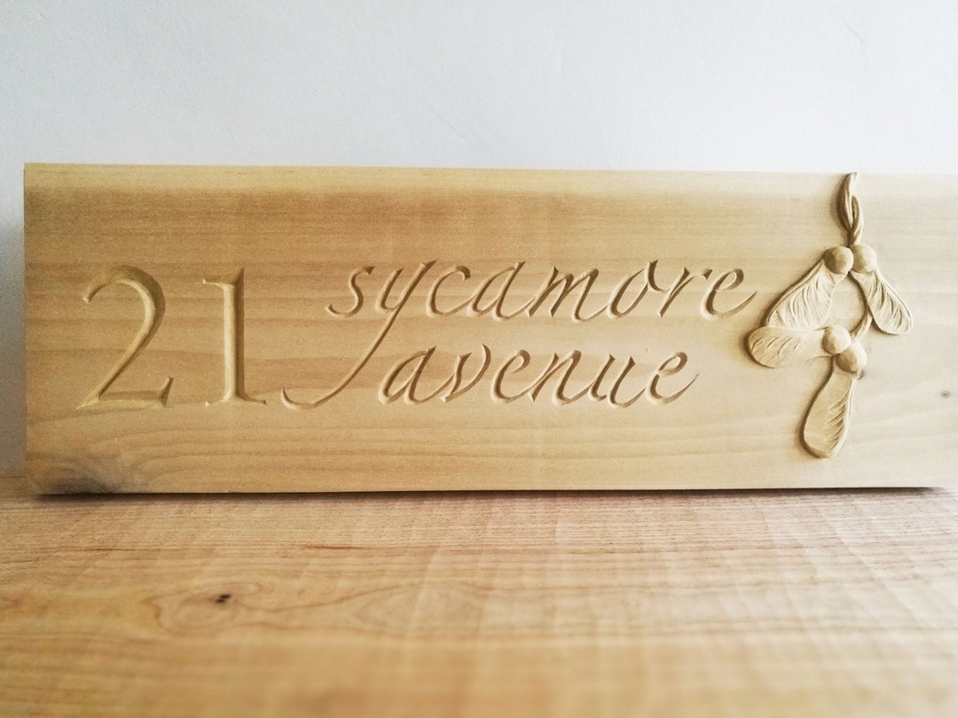 Hand Carved House Sign, With Relief Carved Detail - Etsy UK