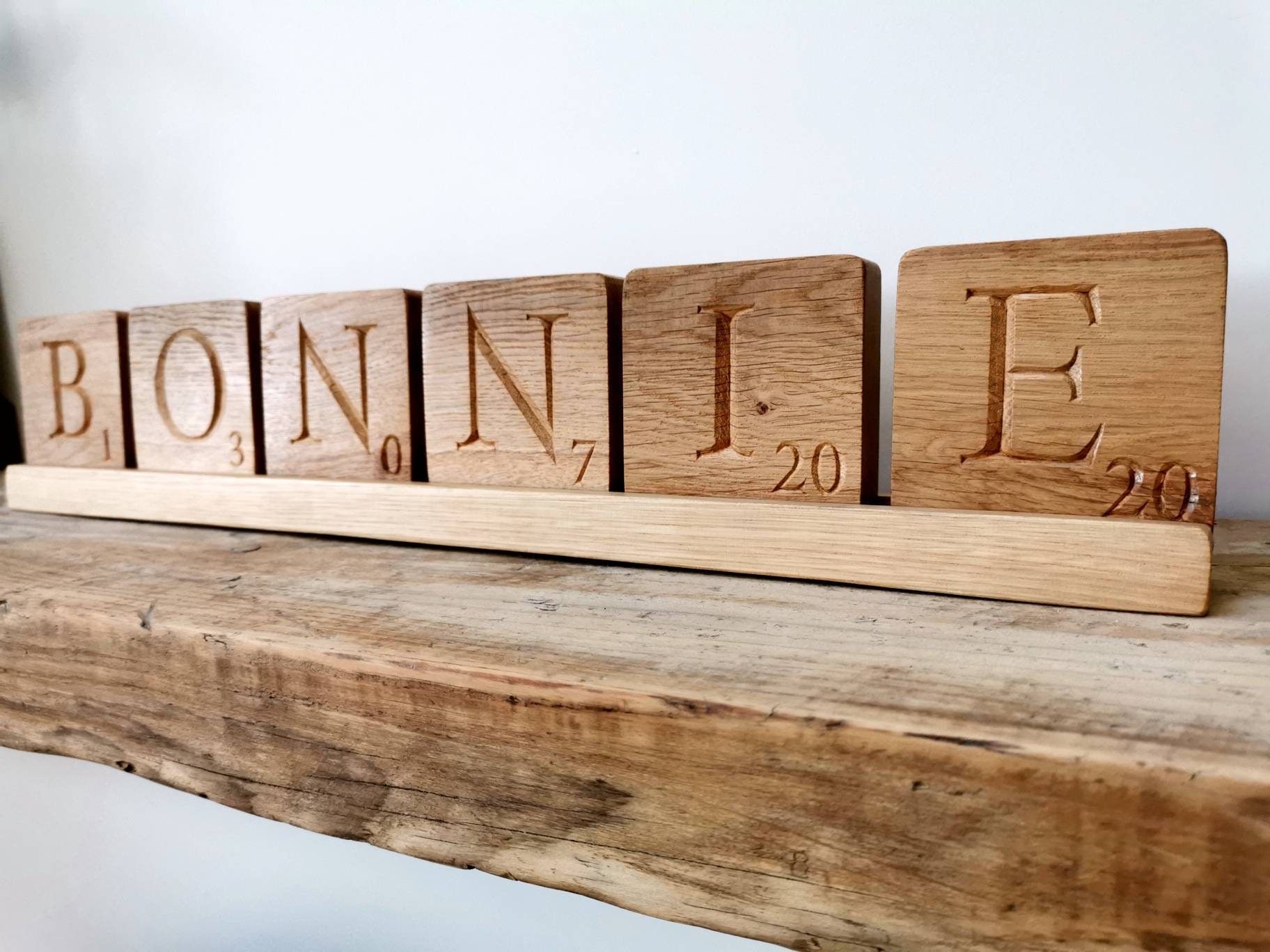 Large Personalised Scrabble Tiles, Hand Carved - Etsy UK