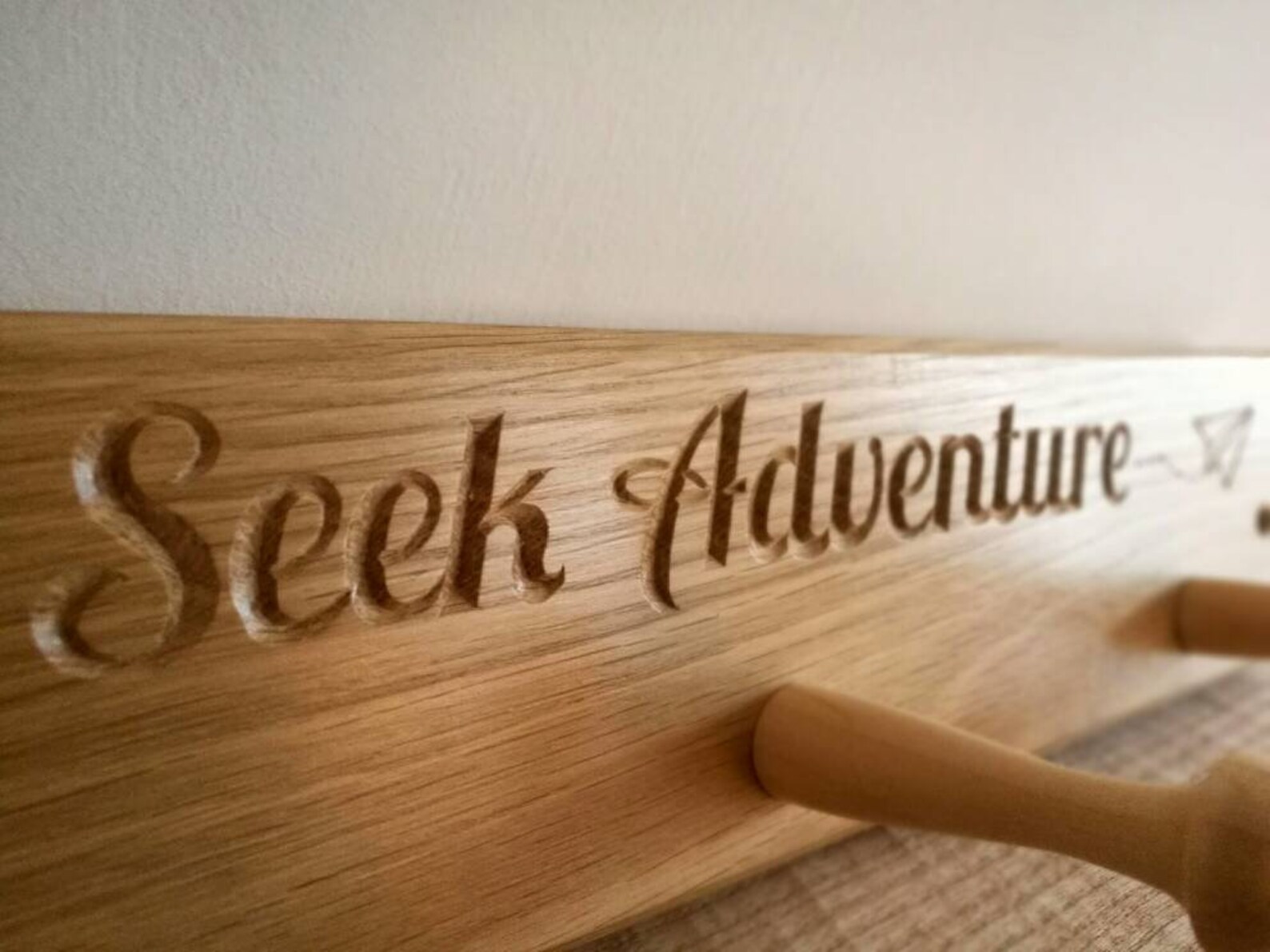 Hand Carved Inspirational Quote, Shaker Peg Rails, Oak - Etsy