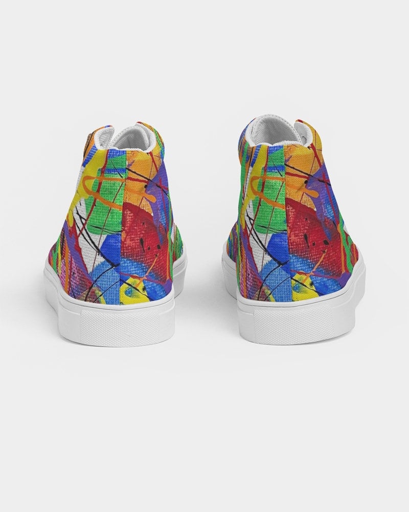 Men's Hightop Canvas Shoe, Art Printed Shoes, Abstract Art Sneakers ...