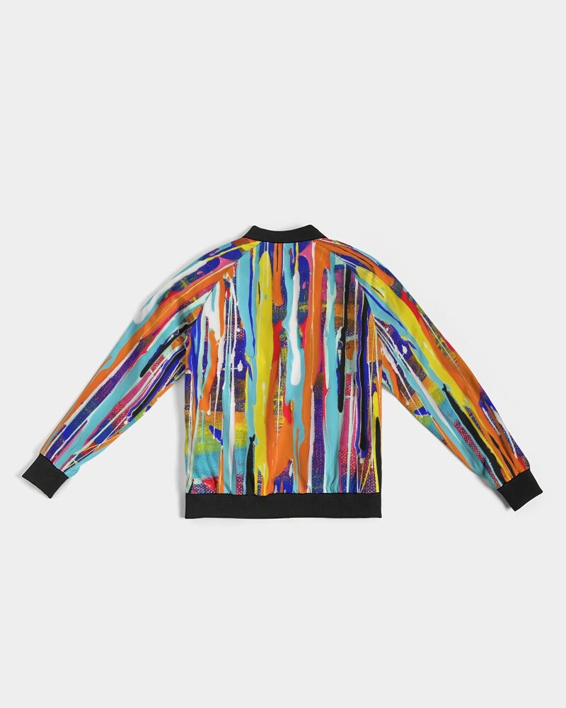 Women's Bomber Jacket, Abstract Art Colorful Jacket, Bomber Jacket for ...