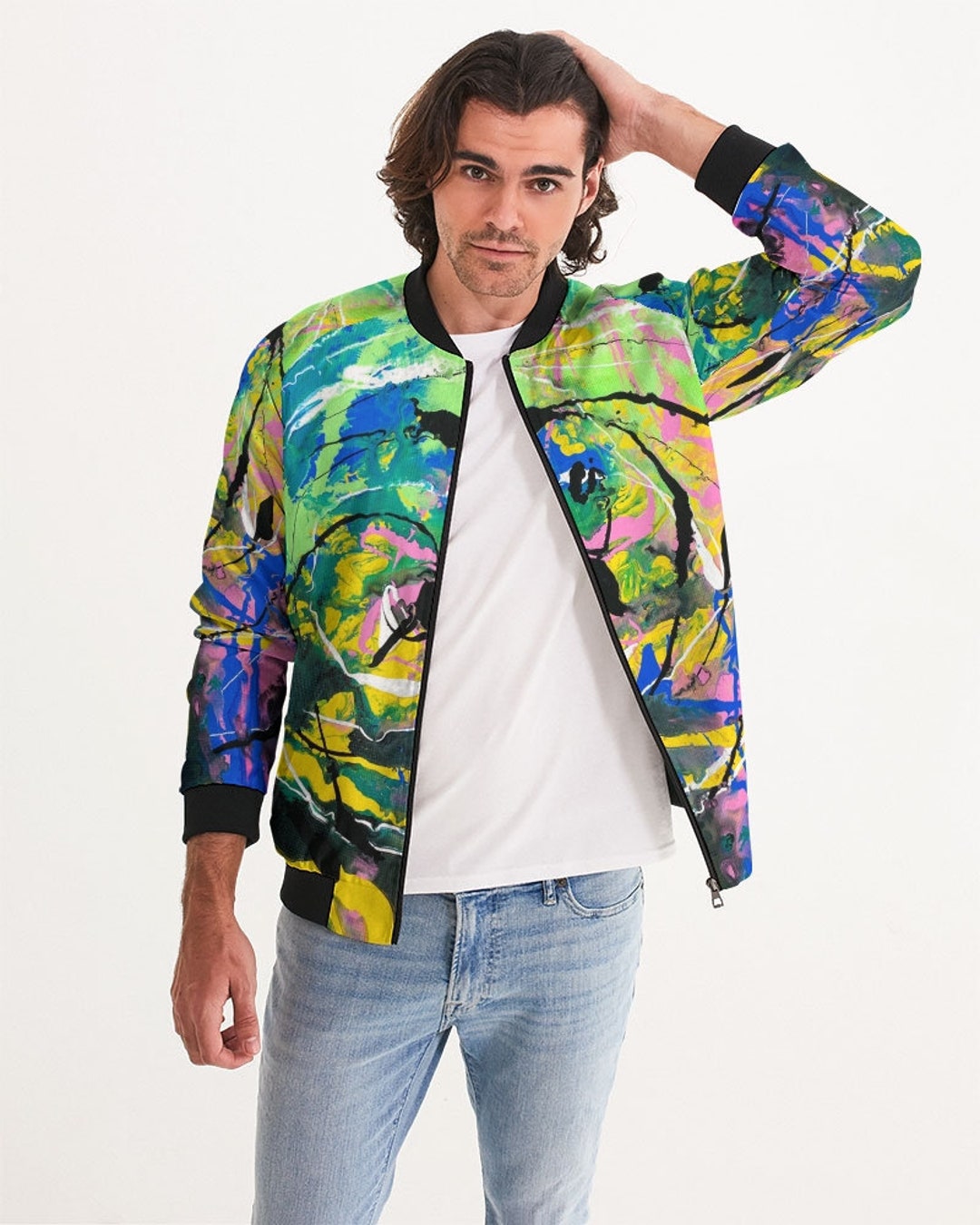 Men's Bomber Jacket, Bomber Jacket, Abstract Art Jacket, Bomber Jacket ...