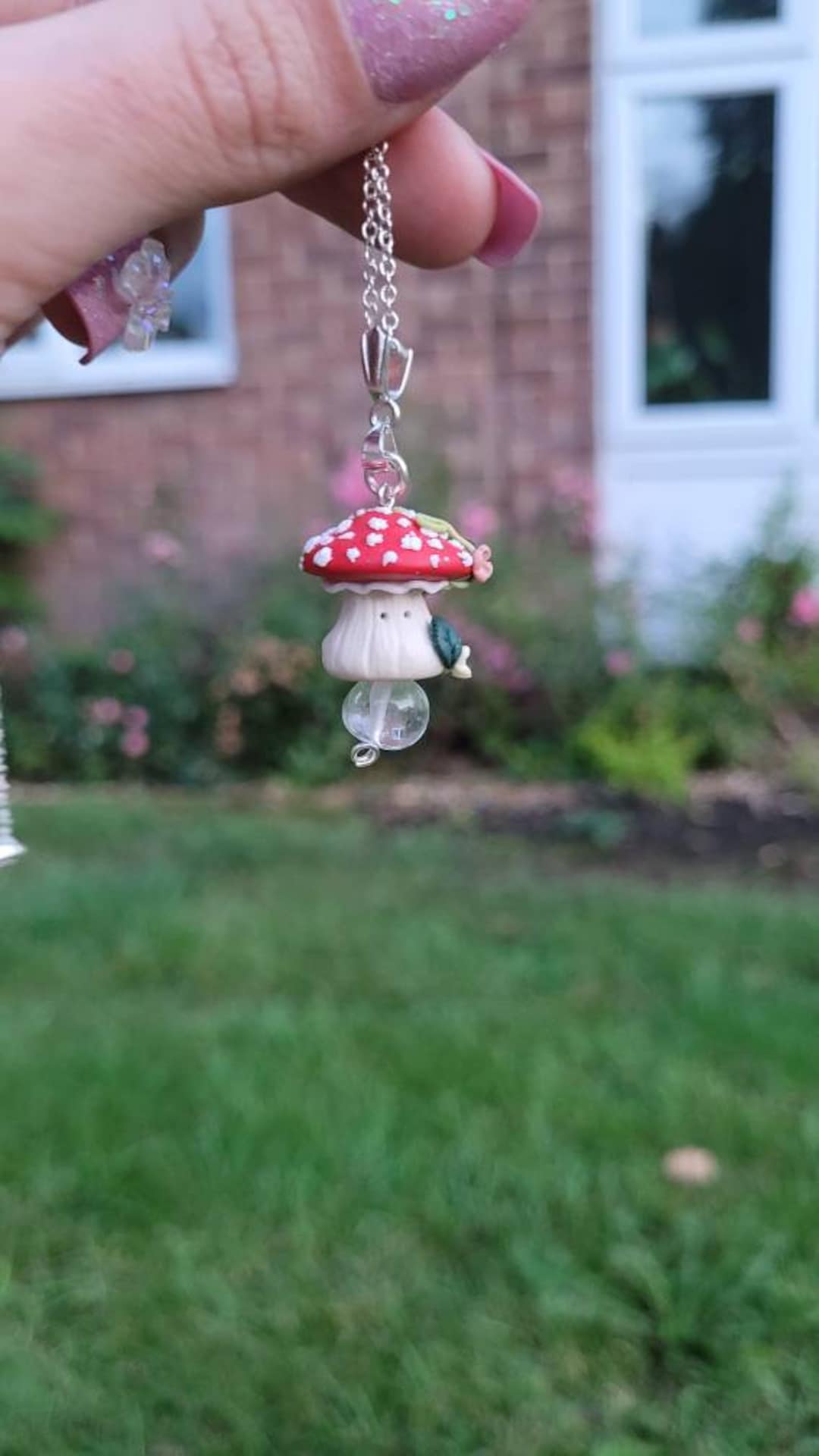 Shroomie Sterling Silver Necklace Gemstone Crystal Mushroom Sculpture ...