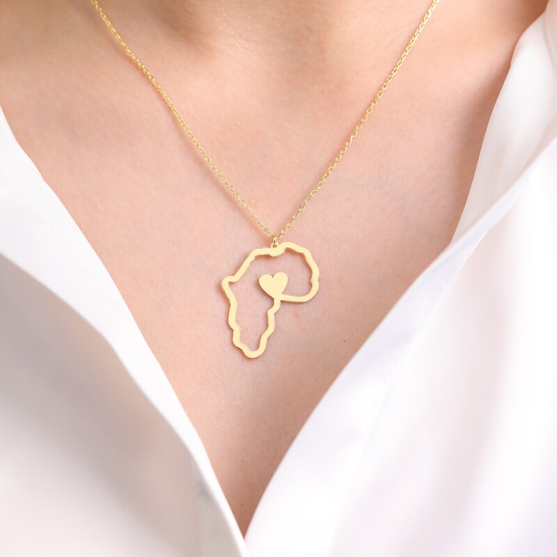 Africa Map Necklace - Etsy