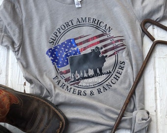 Support American Farmers and Ranchers Unisex Graphic Tee | Etsy