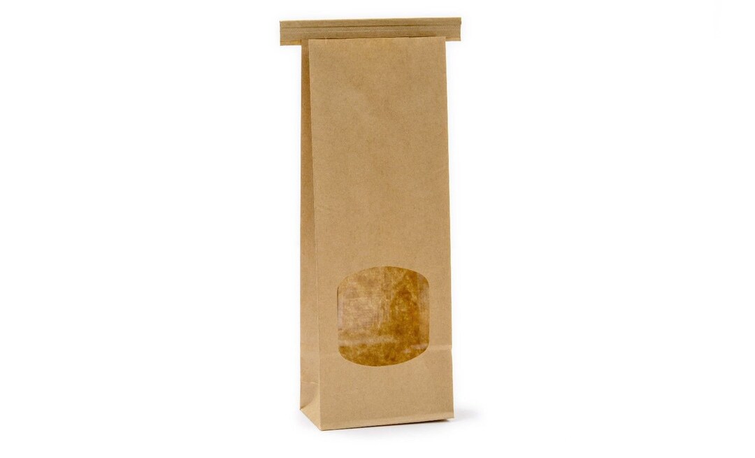 Poly Lined Kraft Paper Window Tin Tie Bags 250g (1/2lb Food Safe Choose ...