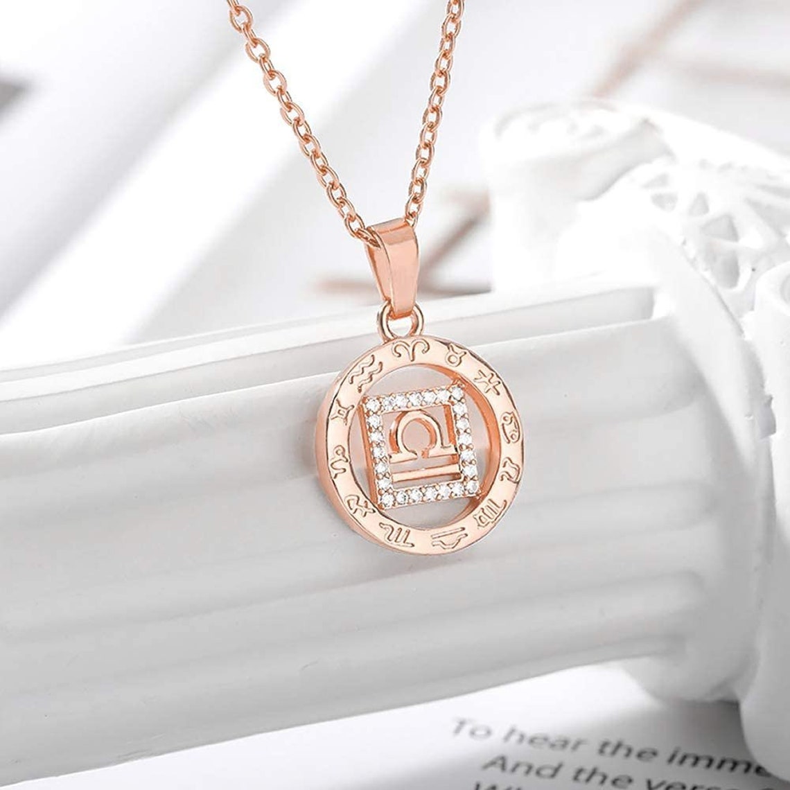 Stainless Steel Gold Plated Libra Zodiac Astrology | Etsy