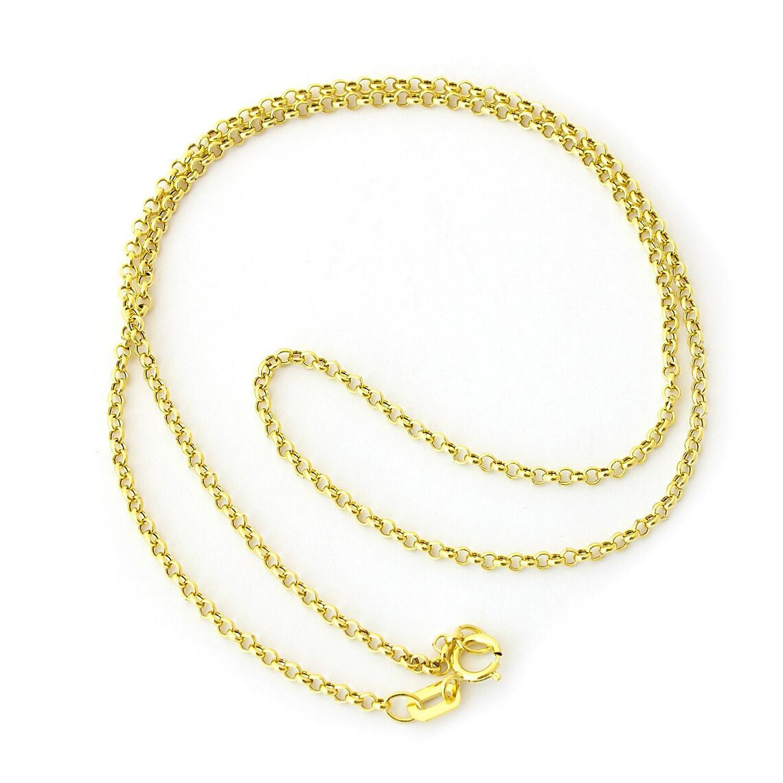 10K Yellow Gold 2mm Rolo Pendant Chain FREE Microfiber Cloth - Etsy