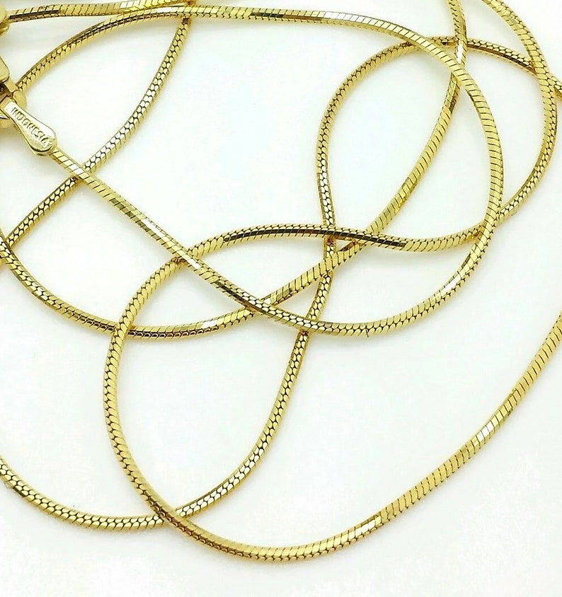 14K Yellow Gold 0.8mm Octagonal Snake Pendant Chain FREE - Etsy