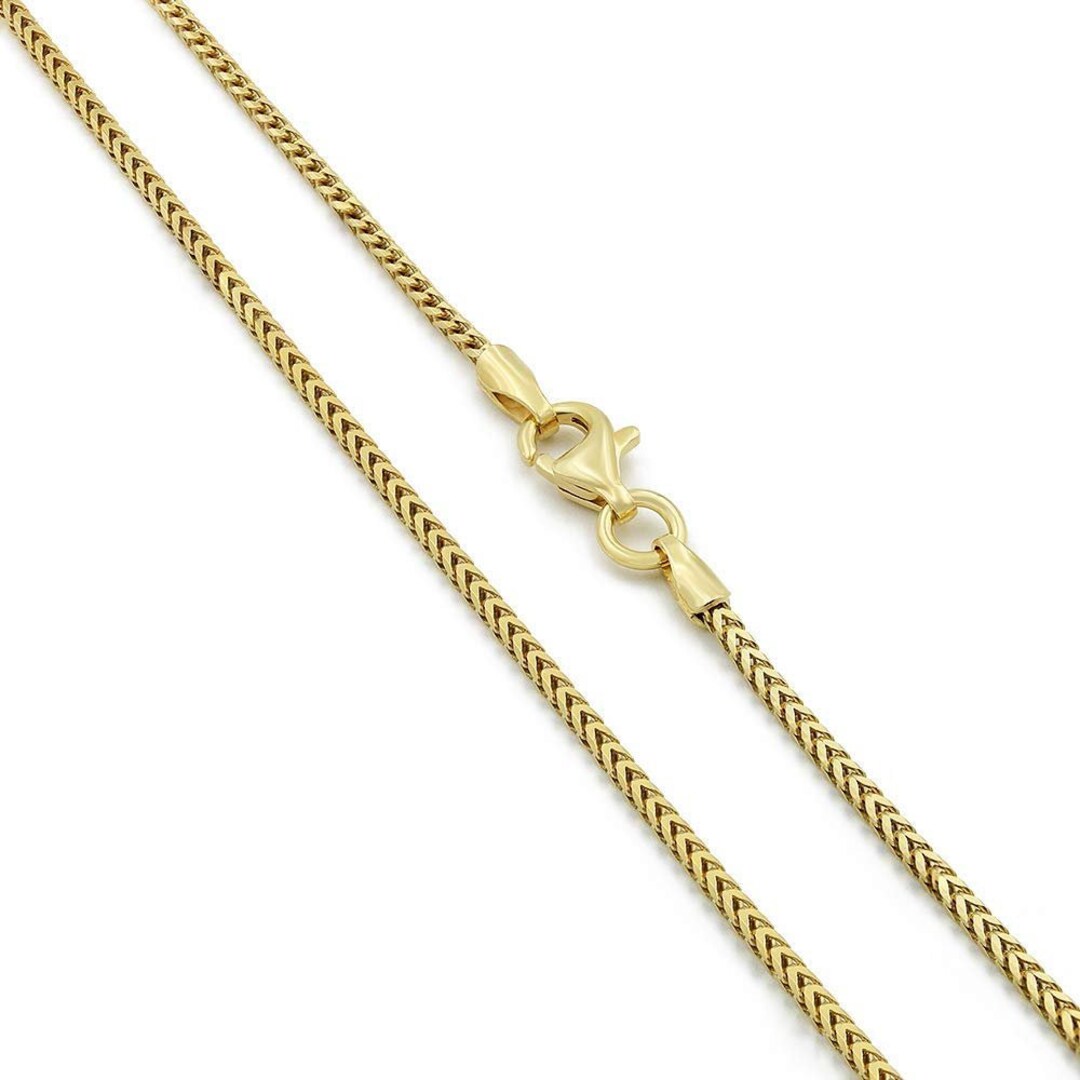 14K Yellow Gold 1mm Solid Franco Chain FREE Microfiber Cloth - Etsy